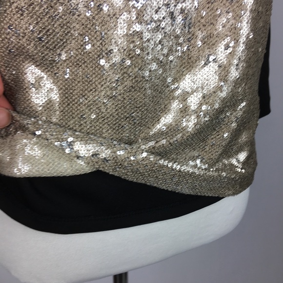 Nicole Miller | Tops | Nicole Miller Gold Sequin Front Holiday Party ...